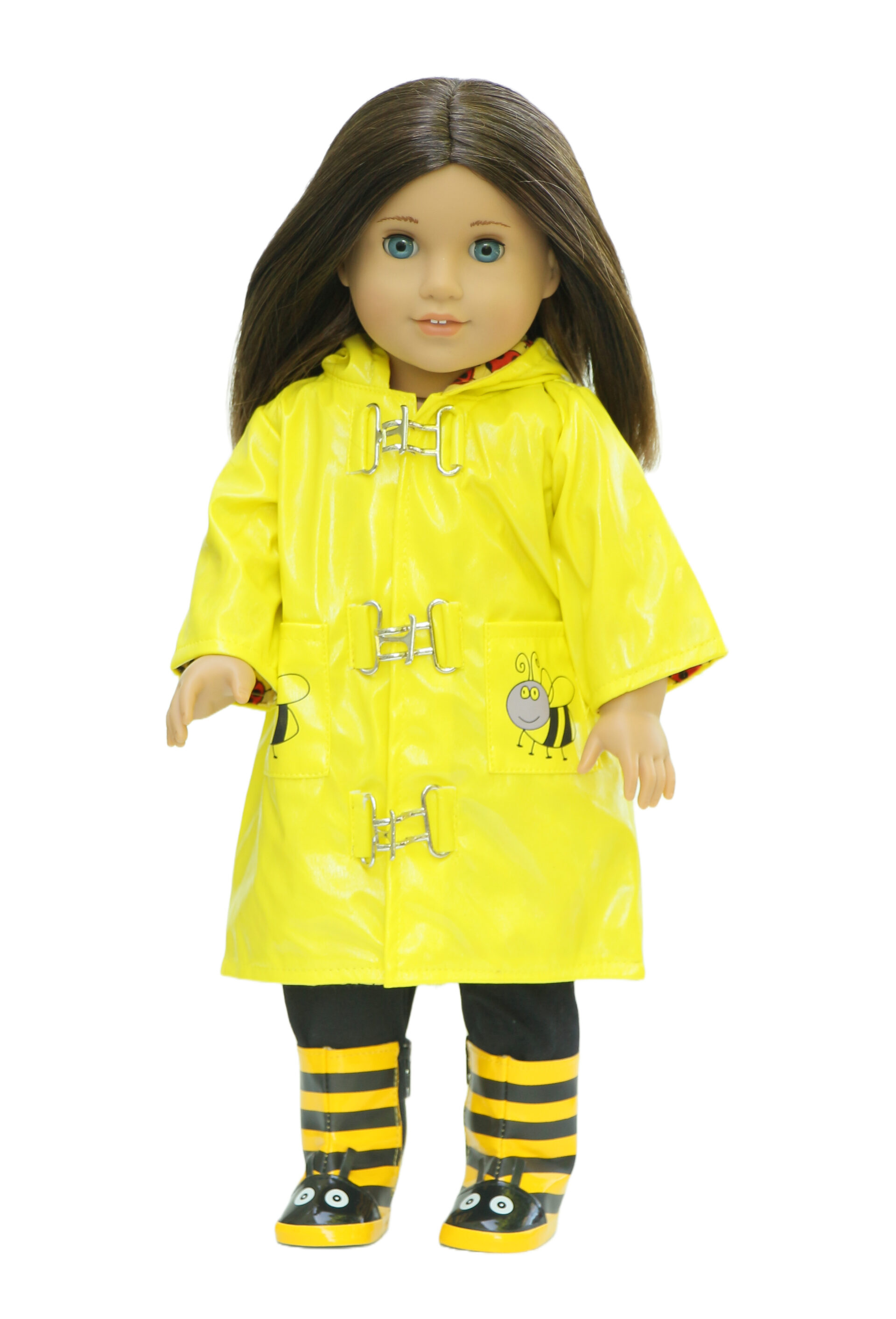 18" Doll Yellow Buzzy Bumble Bee Raincoat - The Doll Boutique