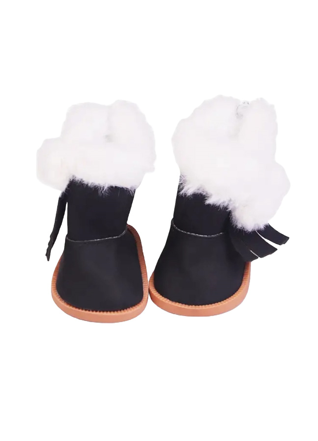 18″ Doll Black Suede Mini Ewe Boots - The Doll Boutique
