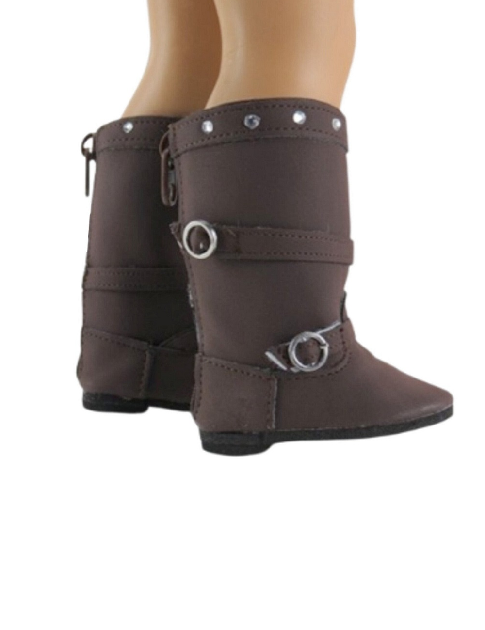 18" Doll Dark Brown Rhinestone Boot - The Doll Boutique