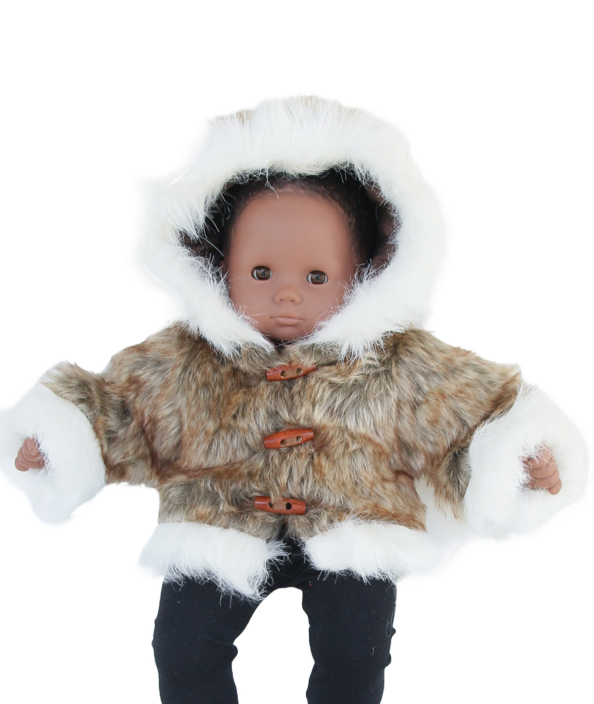 15" Bitty Baby Doll Hooded Fur Eskimo Coat - The Doll Boutique