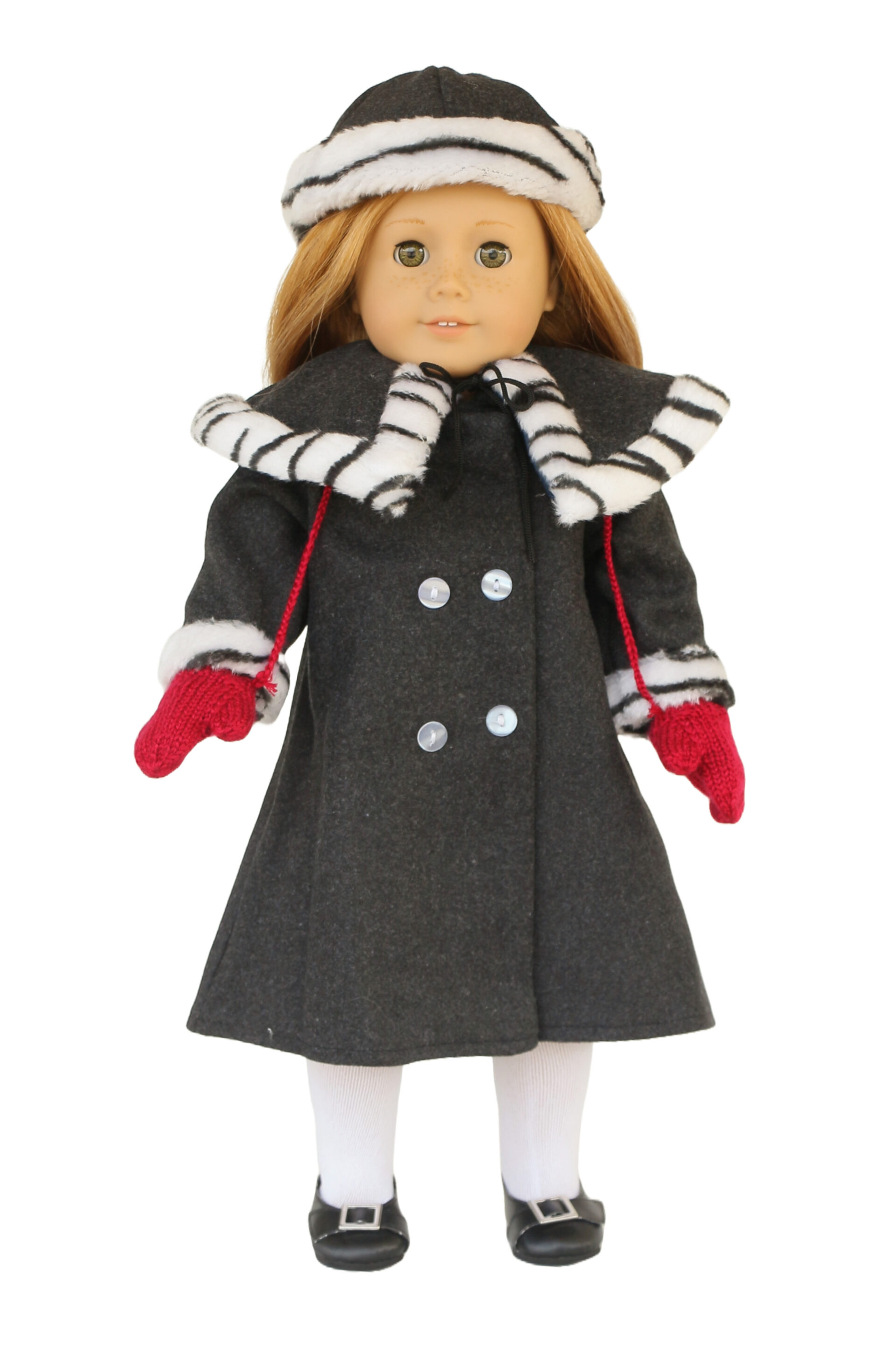 18" Doll "Nellie Inspired" Coat, Cape, Hat, & Mittens - The Doll Boutique